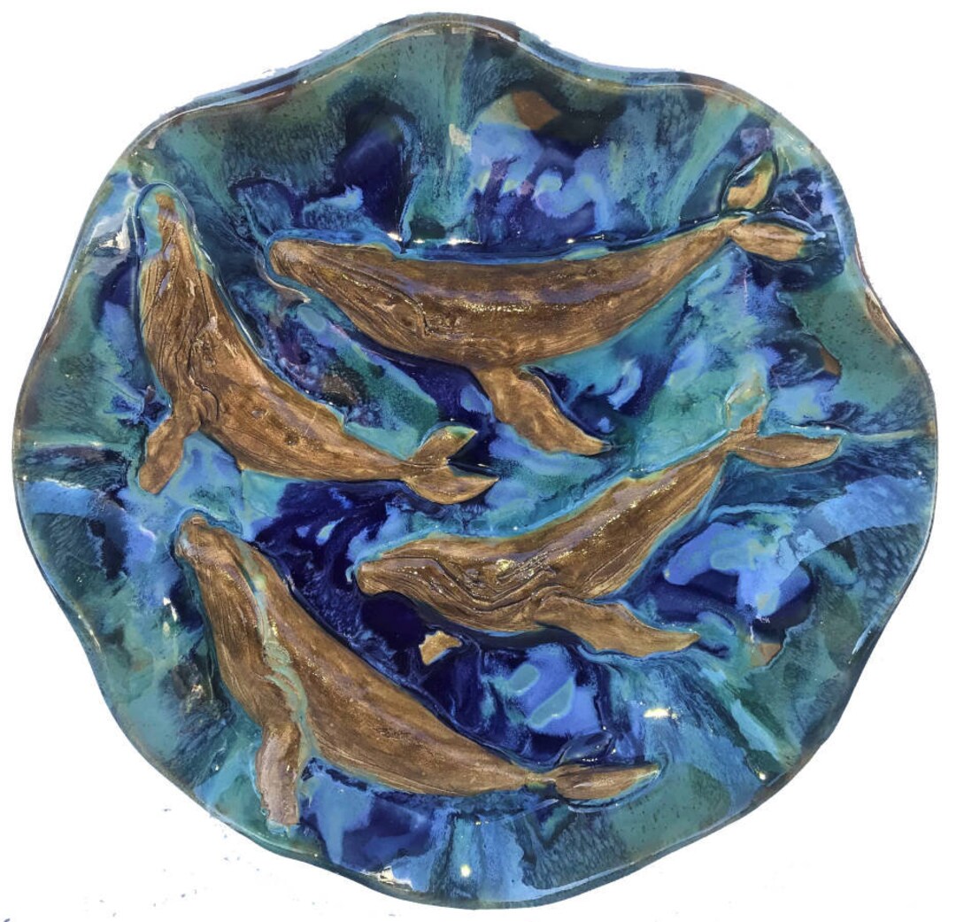 Ceramic Humpback Whale Wall Hanging, Ceramic Whale Artwork, Ceramic ...