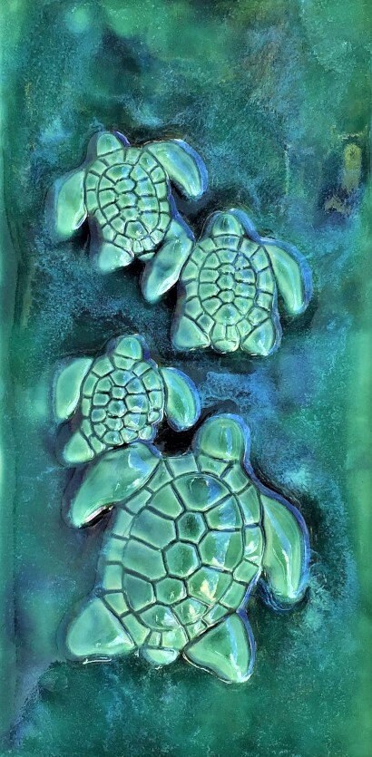 Sea Life Art, Ceramic Turtle Gift, Outdoor Bathroom Shower Tiles ...