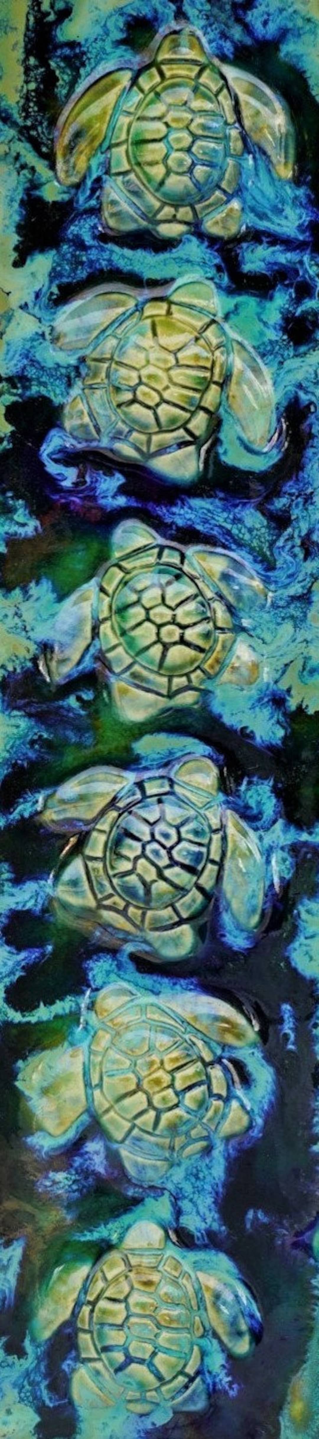 Ceramic Turtle Wall Decor Turtle Art Wall Plaque Tropical - Etsy