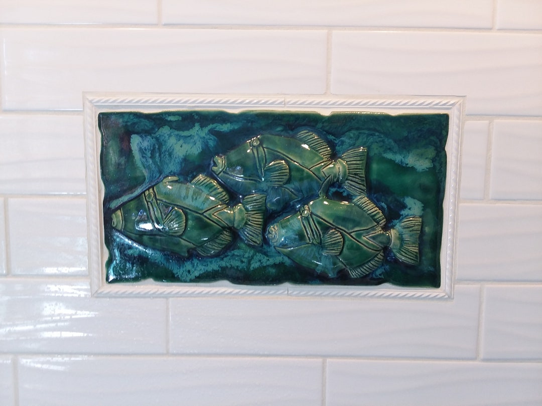 Ceramic Fish Wall Art, Kitchen Backsplash Tile, Tropical Fish Wall Art ...