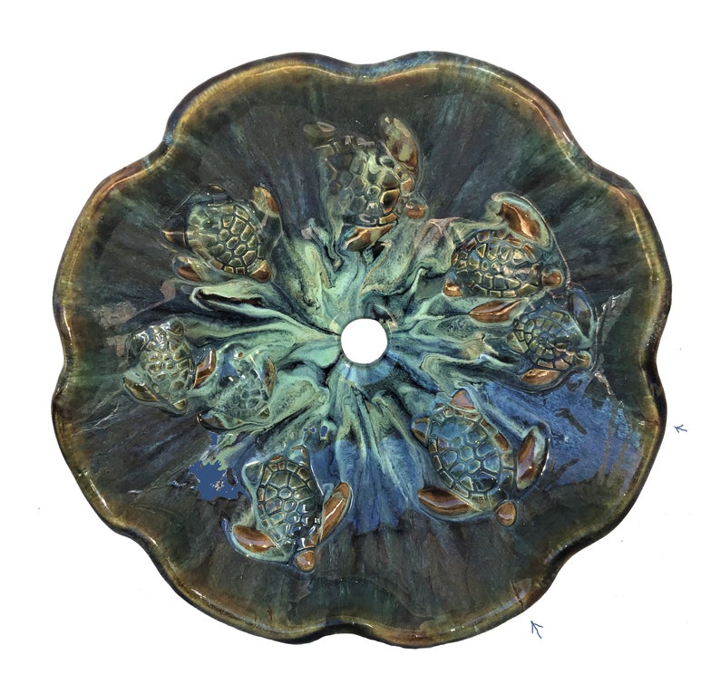 Sea Turtle Decor Bathroom Basin Handmade Sink Turtle Decor - Etsy