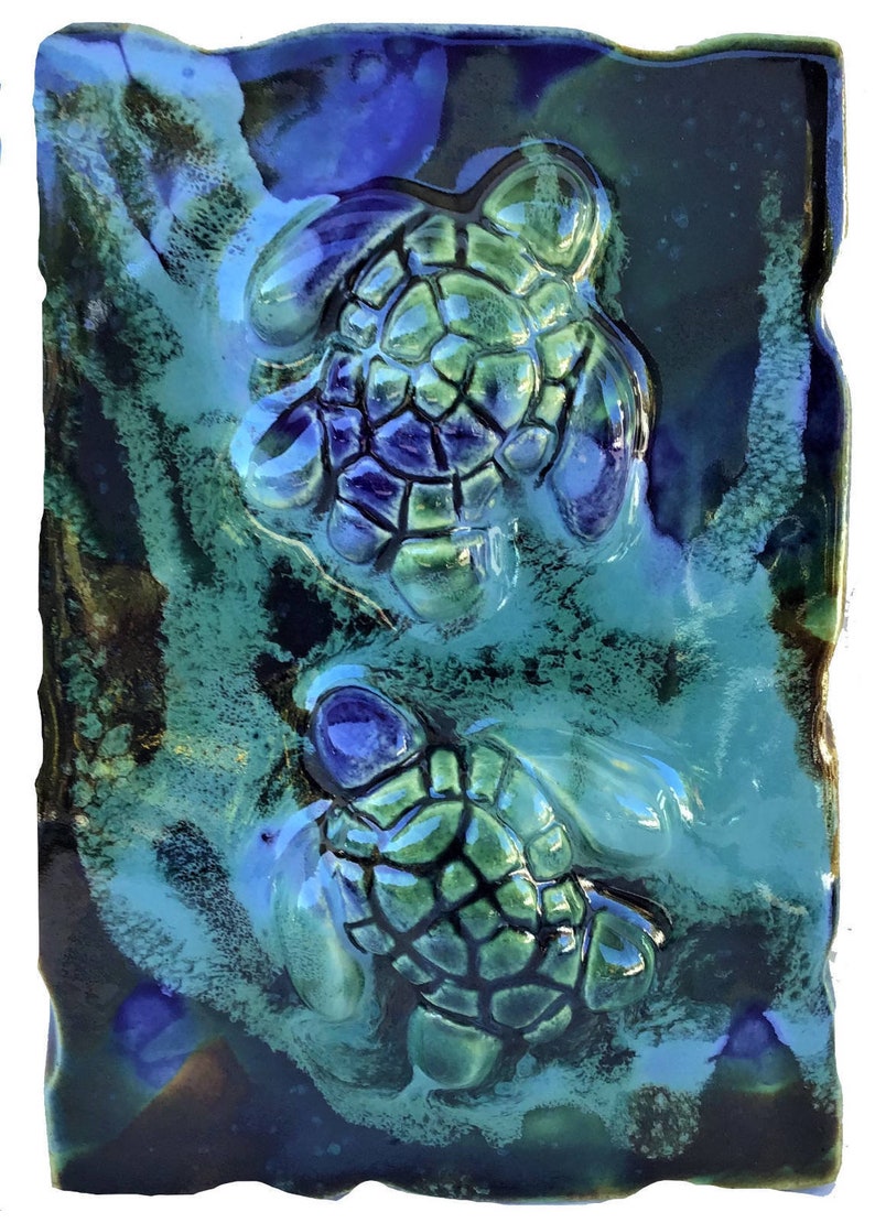 Swimming Pool Tiles Handmade Turtle Tile Beach House Turtle - Etsy