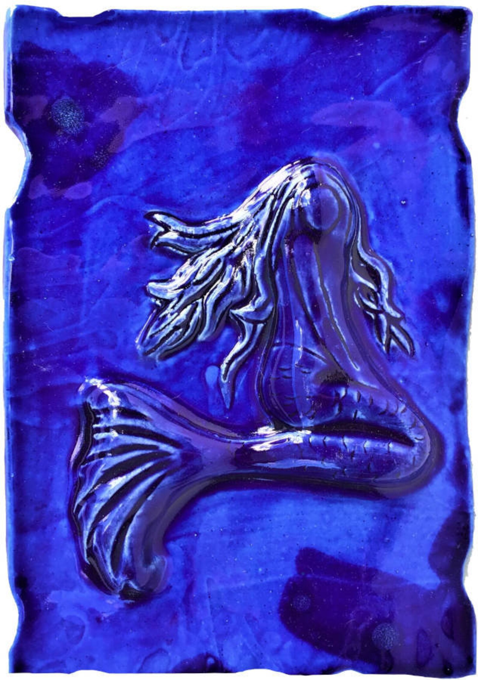 Ceramic Mermaid Wall Art, Kitchen Backsplash Tile, Tropical Mermaid ...