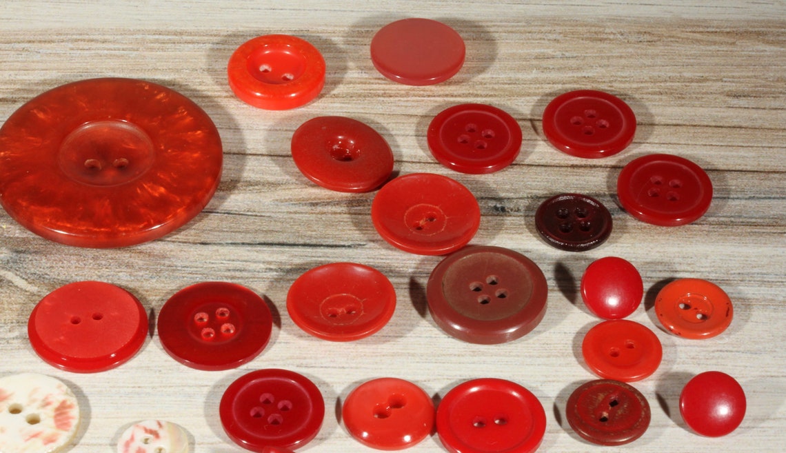 Vintage 1960's Red Buttons Bulk Buttons - Etsy