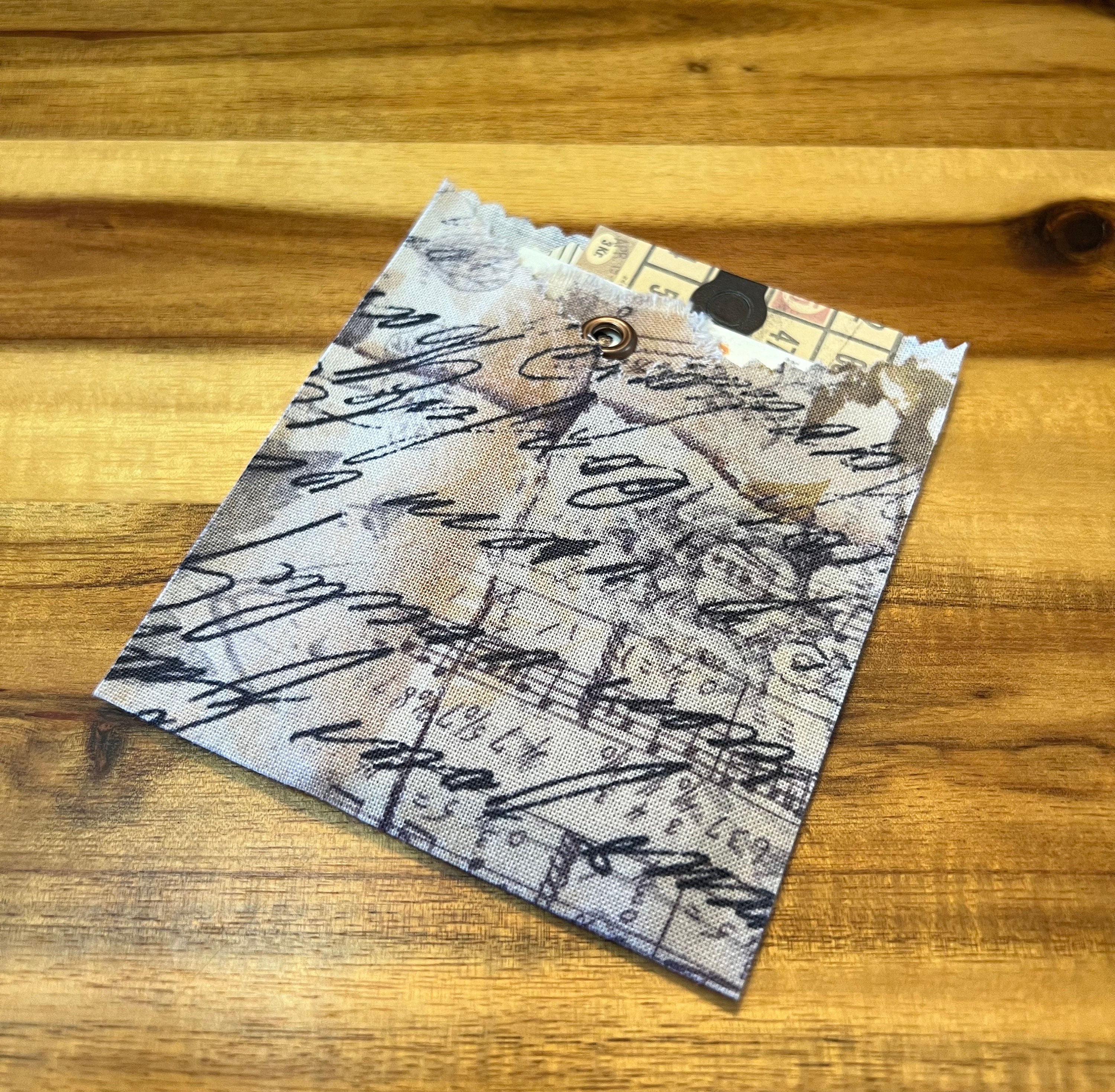 Vintage Inspired Music Fabric Junk Journal Pockets - Tuck Spots ...