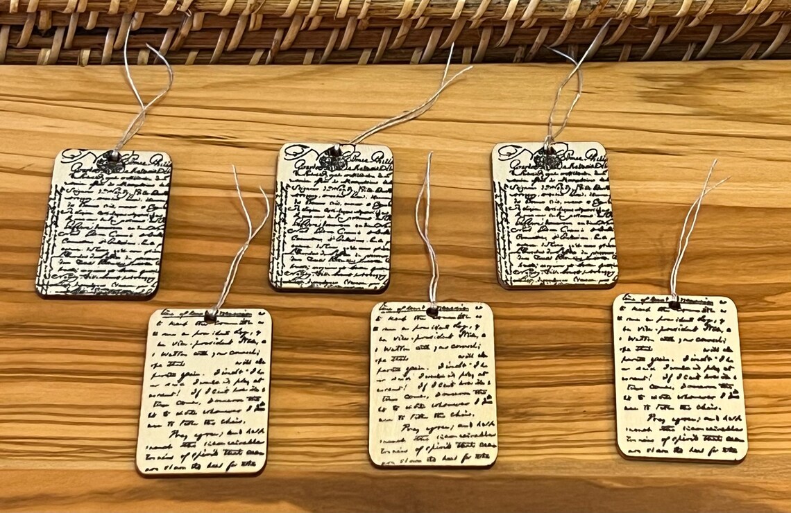 Six Stamped Wooden Tags - Vintage Inspired Hand-stamped Wooden Tags ...
