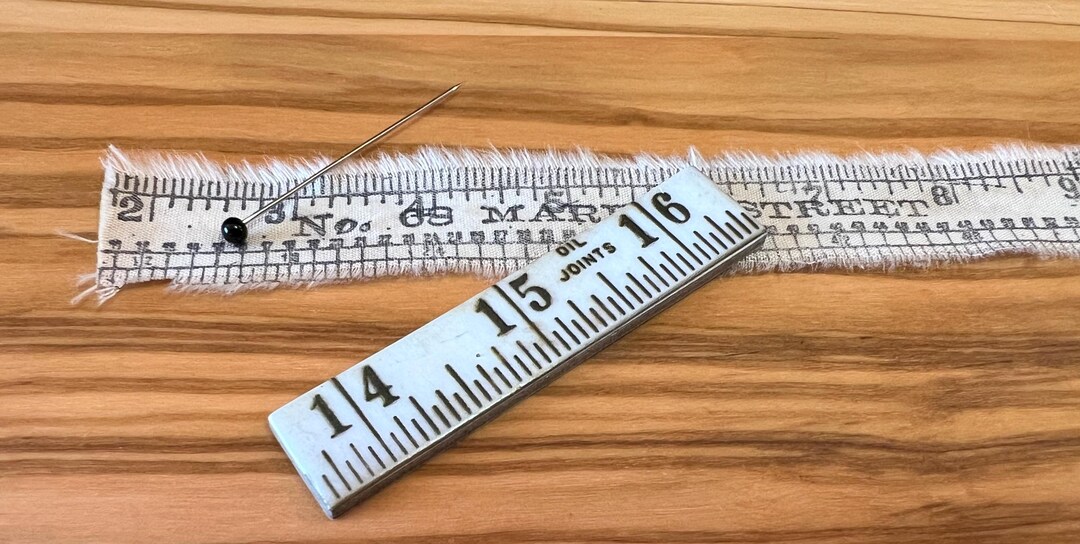 Tape Measure - Vintage Inspired Hand-stamped Tea Dyed and Frayed Muslin ...