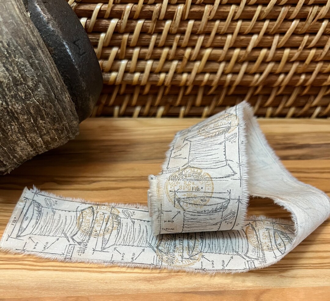 Needle & Thread Vintage Inspired Hand-stamped Tea Dyed and Frayed ...