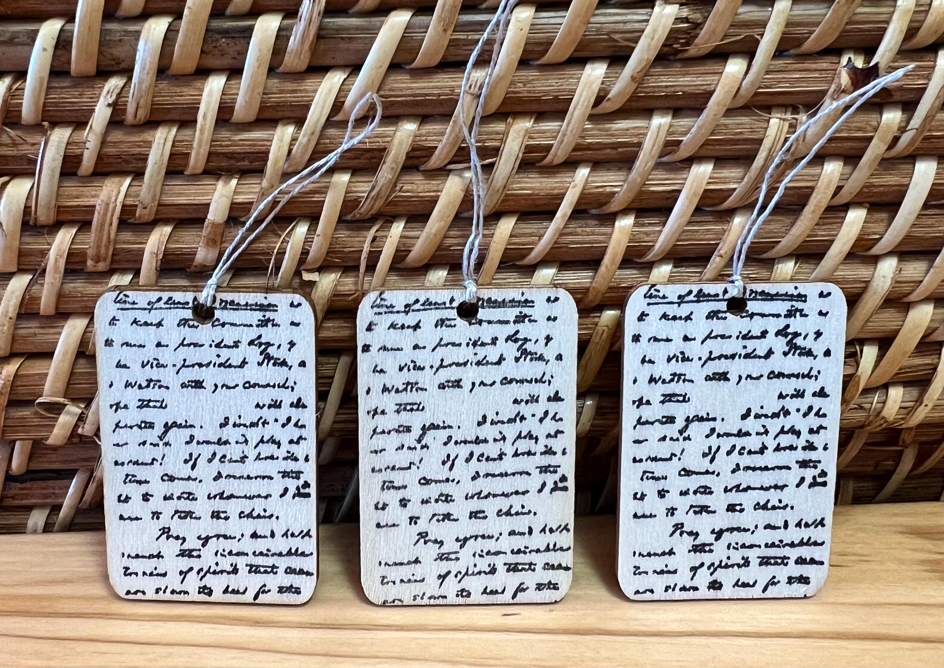 Six Stamped Wooden Tags - Vintage Inspired Hand-stamped Wooden Tags ...