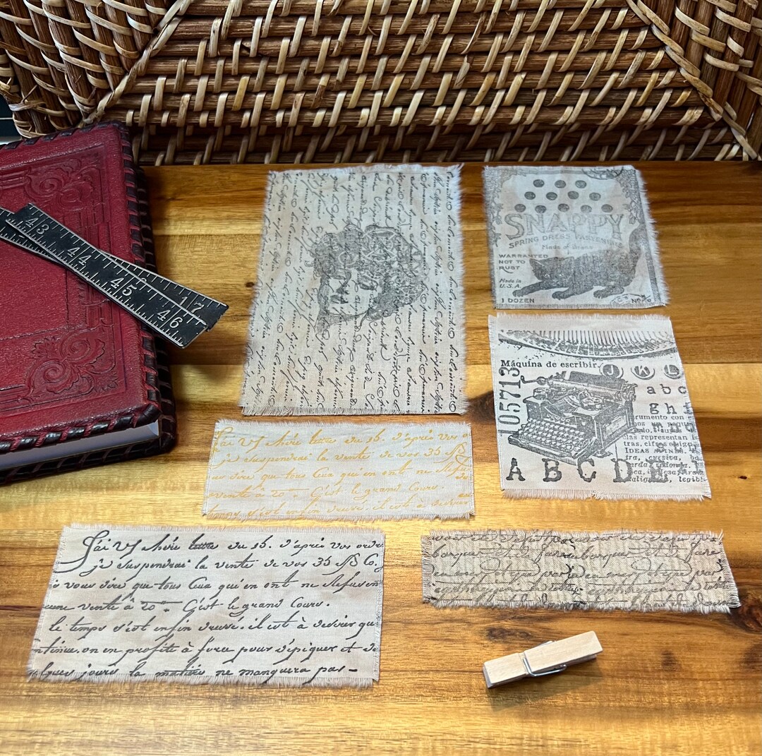 Random Samples - Muslin Tags Vintage Inspired Hand-stamped Tea Dyed and ...