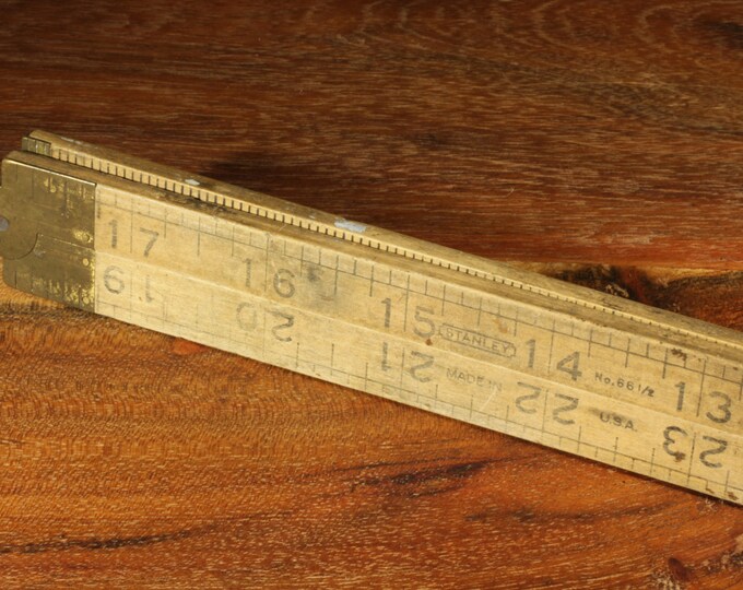 Stanley Oak Folding Carpenter's Ruler Vintage Folding Ruler Carpenter's ...