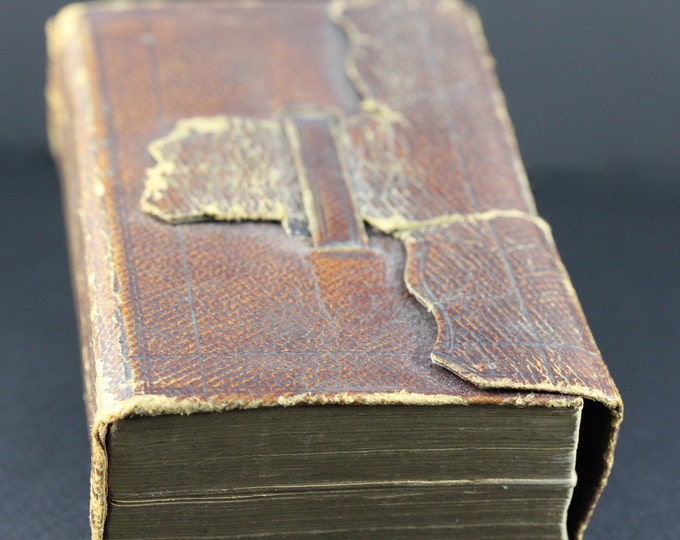 Antique 1800's Gilded Pages Leather Wrapped Holy Bible New and Old ...
