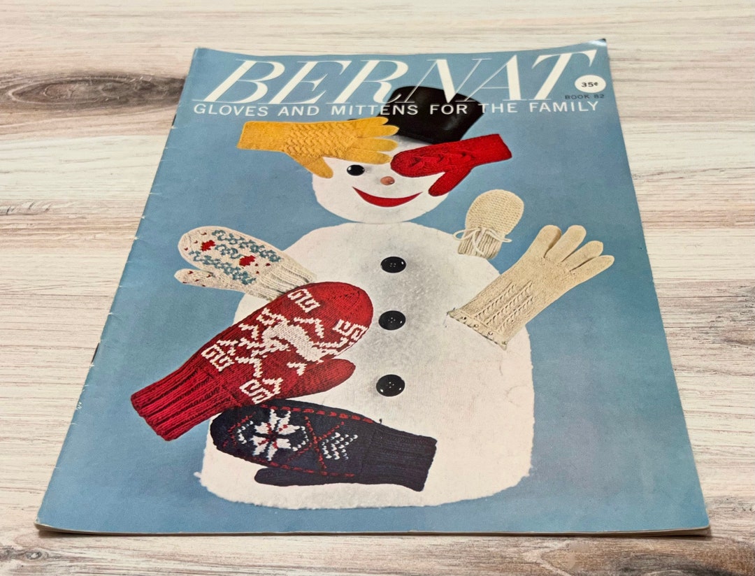 Vintage 1959 Bernat Gloves and Mittens for the Family Knitting Pattern ...