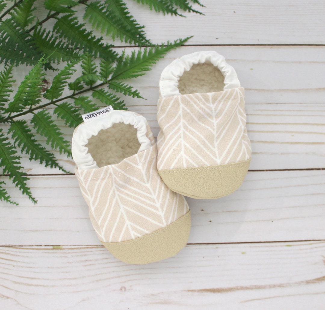 Gender Neutral Baby Shoes Herringbone Baby Booties Minimalist Footwear ...