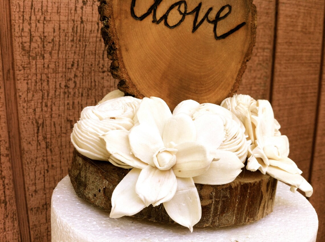 Rustic Wedding Cake Topper Wooden Cake Topper Love Wedding | Etsy
