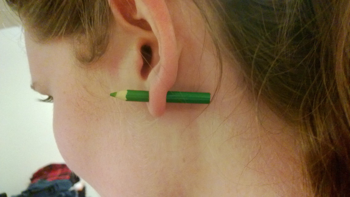 Colored Pencil Through Ear Earrings- Handmade Fake Gauge Accessories ...