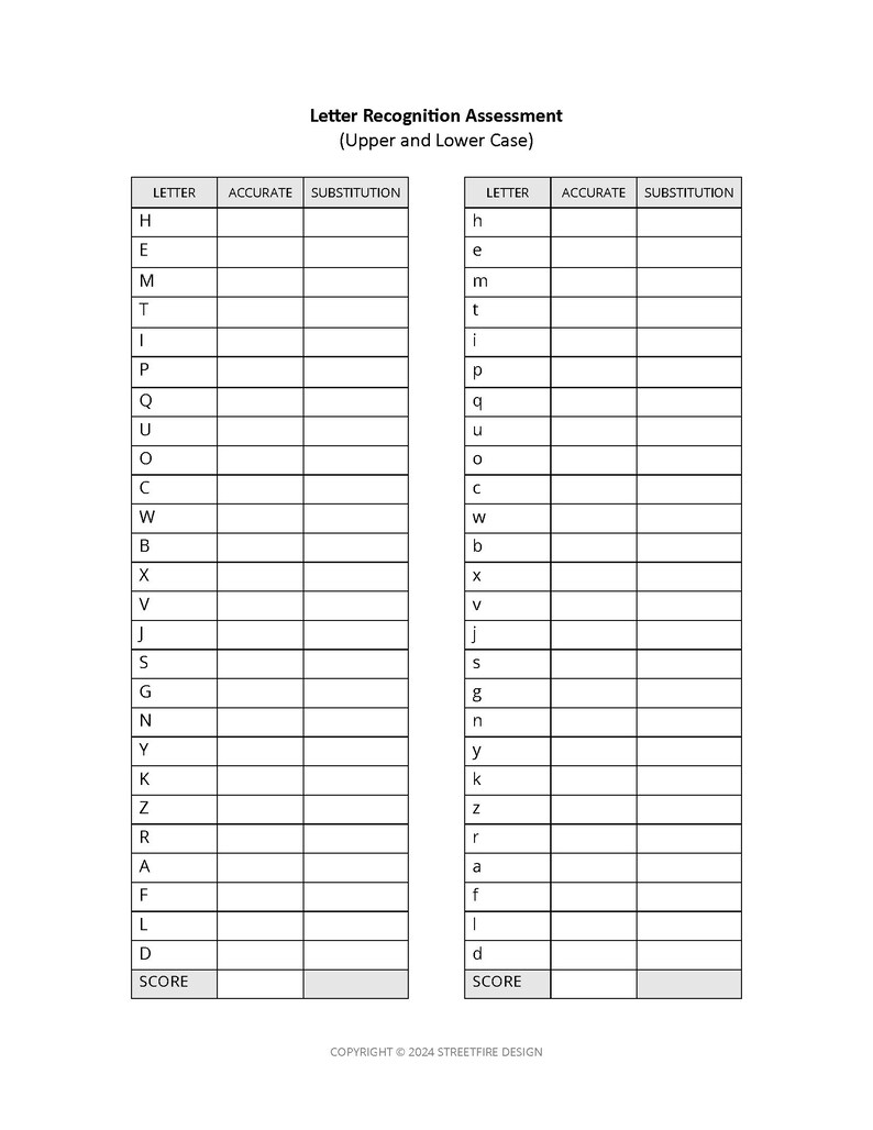 Kindergarten / Pre-k Letter Assessment (+ Sounds) - Etsy