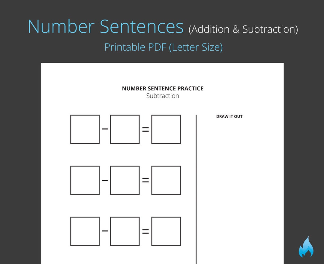 Number Sentence Practice (addition and Subtraction) - Etsy