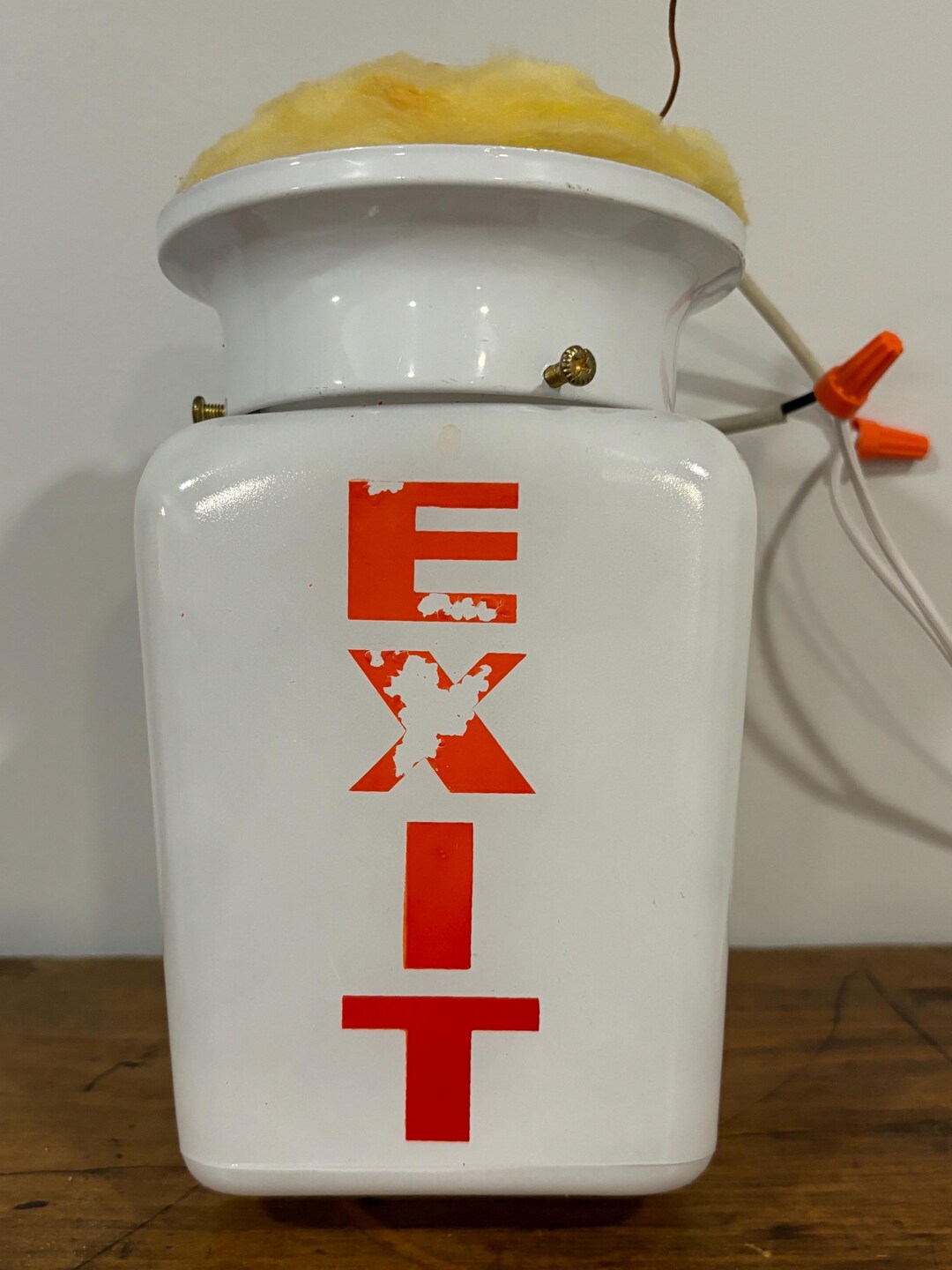 Antique White Glass Vertical Exit Sign - Etsy