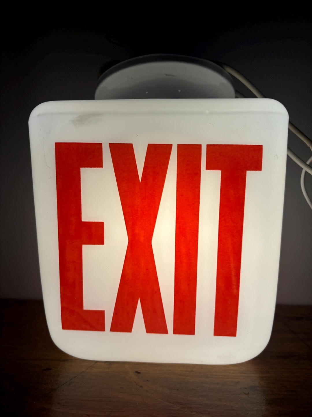 Antique XL Red Triangular Exit Sign - Etsy