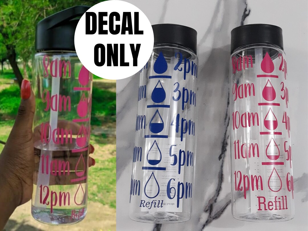 Water Intake Tracker Vinyl Decal Personalized Daily Motivational Water ...