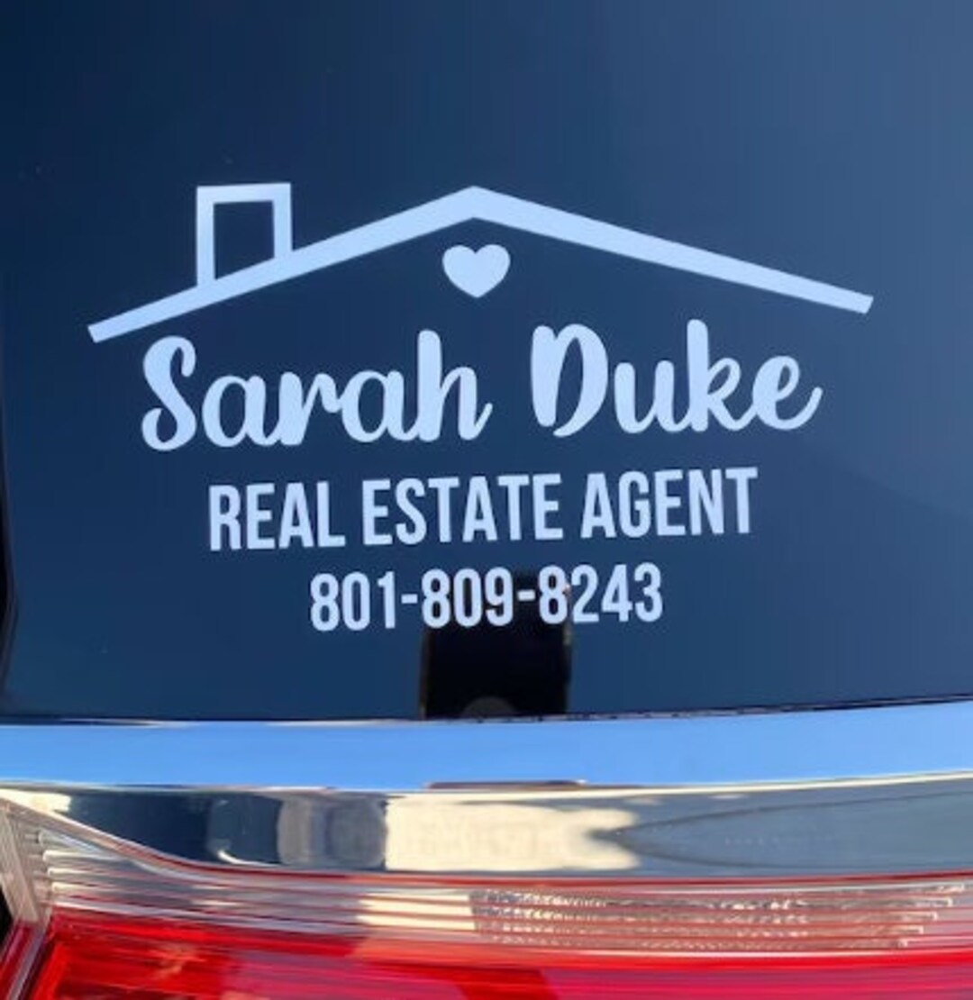 Personalized Realtor Car Decal - Real Estate Marketing Vinyl Sticker - Etsy