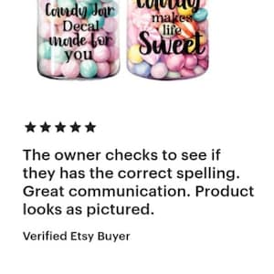 Custom Candy Jar Vinyl Decal: Personalized Treat Jar Sticker - Etsy