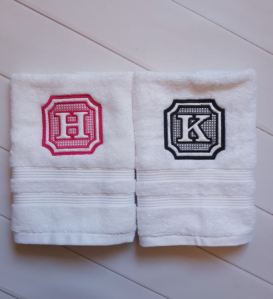 Personalized Embossed Monogrammed Bath Towels - Custom Hand Towel ...