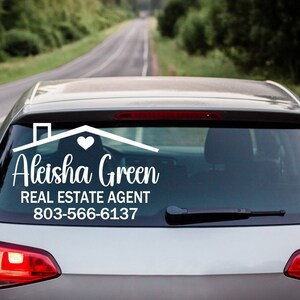 Personalized Realtor Car Decal - Real Estate Marketing Vinyl Sticker - Etsy