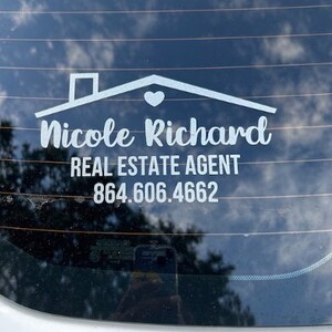 Personalized Realtor Car Decal - Real Estate Marketing Vinyl Sticker - Etsy