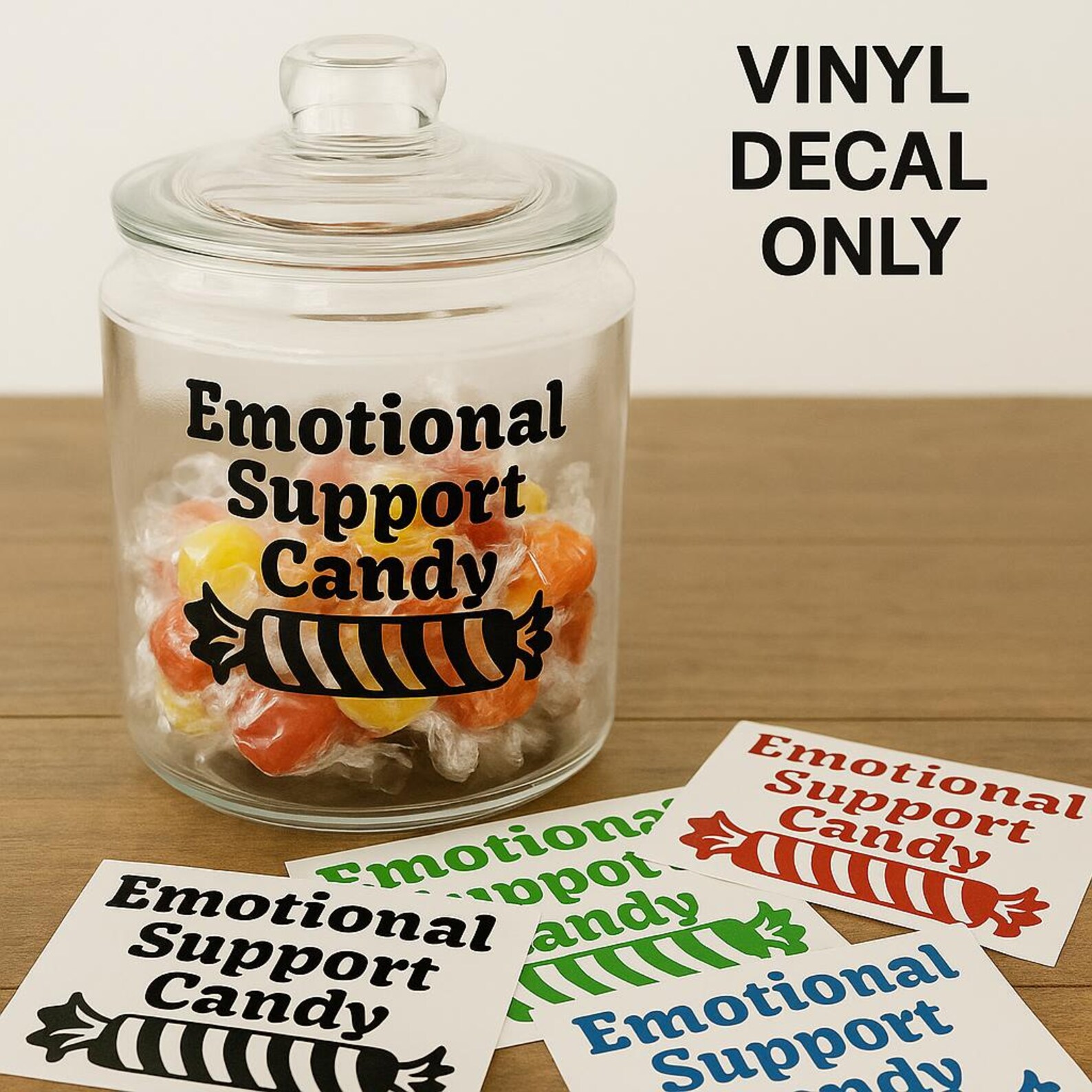 Emotional Support Candy Jar Vinyl Decal for Funny DIY Gift - Etsy