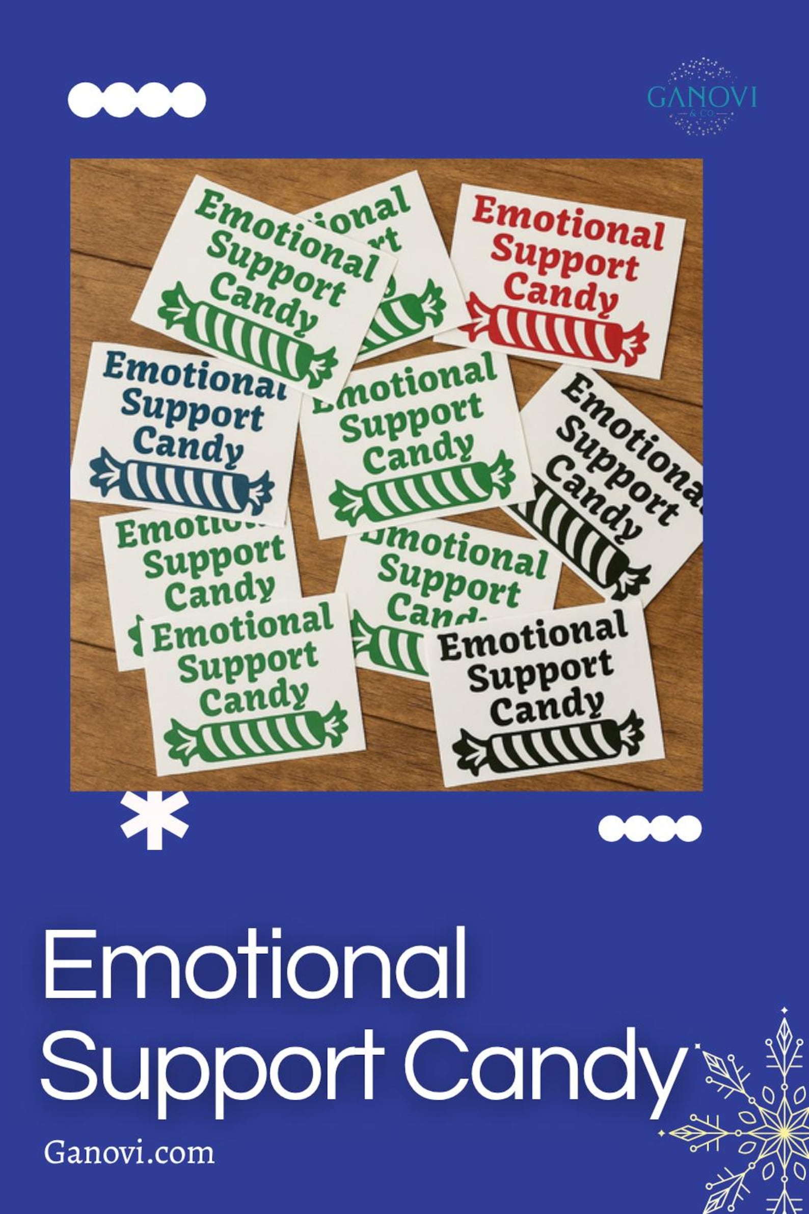 Emotional Support Candy Jar Vinyl Sticker, Funny Candy Jar Label ...
