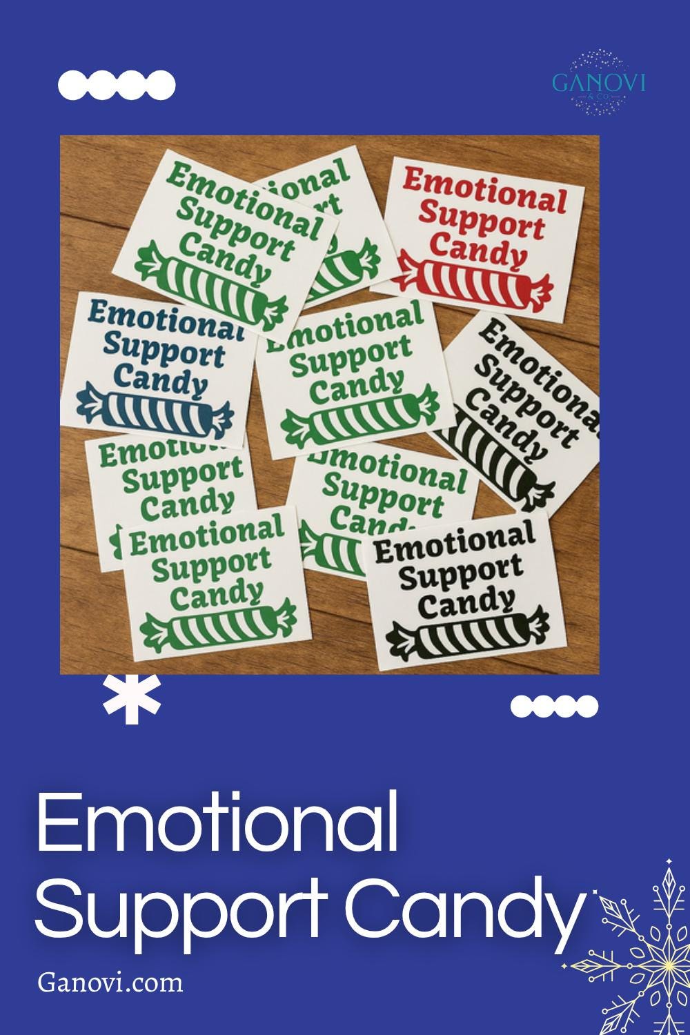 Emotional Support Candy Jar Vinyl Sticker, Funny Candy Jar Label ...
