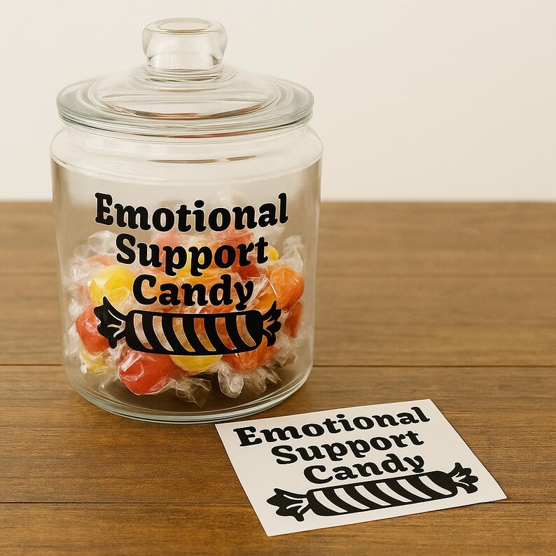 Emotional Support Candy Jar Vinyl Decal for Funny DIY Gift - Etsy