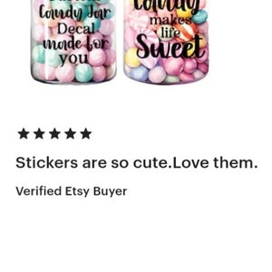 Emotional Support Candy Jar Vinyl Sticker, Funny Candy Jar Label ...