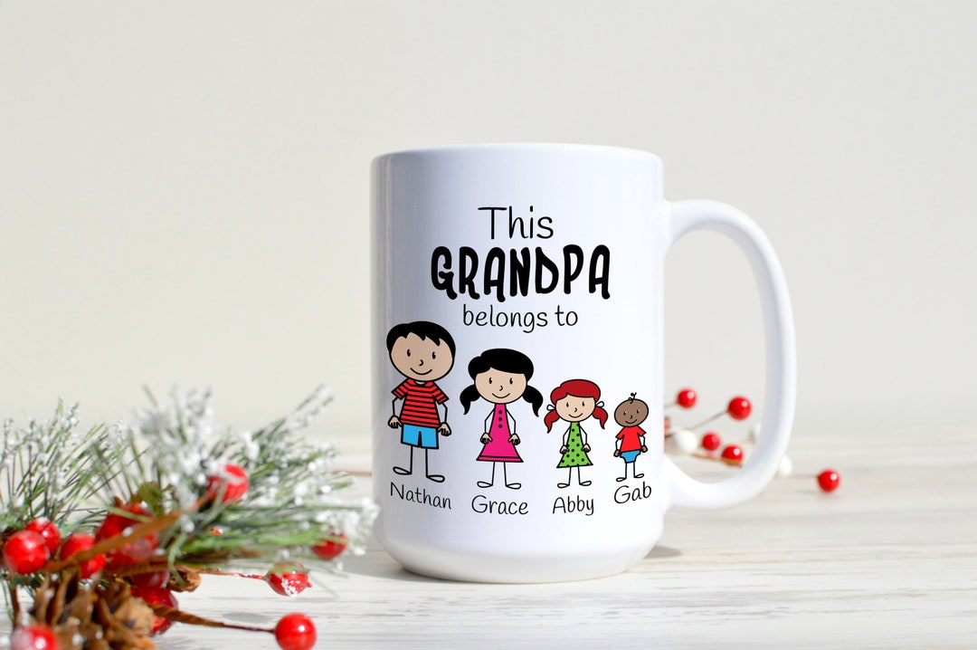 Grandma Stick Figure Mug: Personalized Grandkids Gift - Etsy
