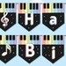 Pastel Piano Decoration, Printable Music Room Banner, 80s Party Decor ...