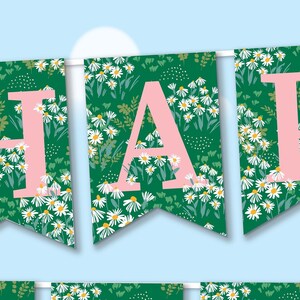 Printable Daisy Alphabet Banner Set, Floral Birthday Garland, Floral ...