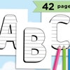 Striped Alphabet Coloring Pages, Includes Printable Letters and Numbers ...