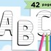 Striped Alphabet Coloring Pages, Includes Printable Letters and Numbers ...