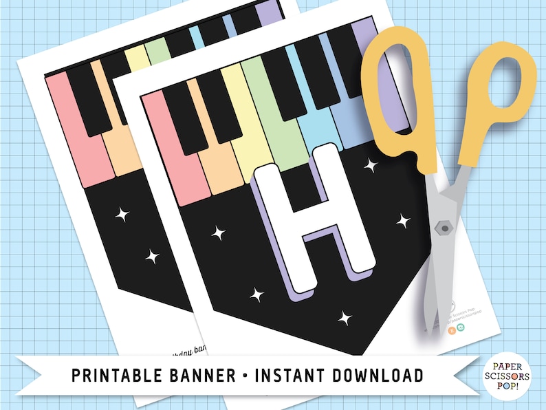Pastel Piano Decoration Printable Music Room Banner 80s - Etsy