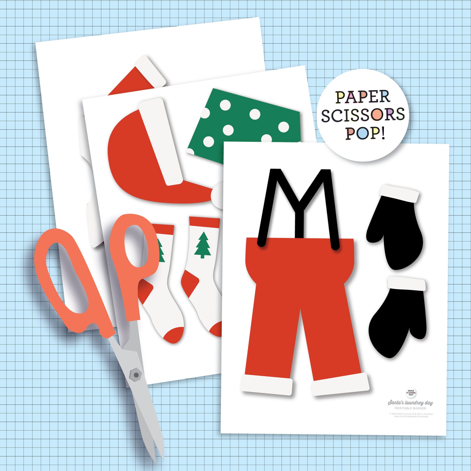 Santa's Clothesline SVG Banner, Mr & Mrs Claus Clothes Printable ...