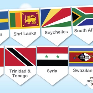 World Flags Classroom Decor, International Flags Banner, Printable ...