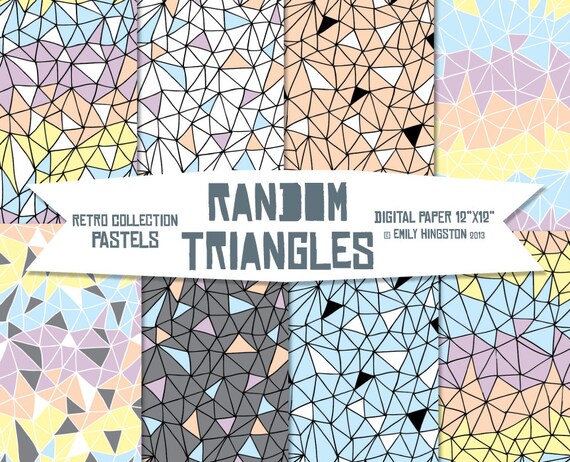 Geometric digital scrapbook paper pattern in soft pastels, instant ...