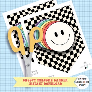 Groovy Welcome Banner, Rainbow Welcome Banner, Groovy Garland, Groovy ...