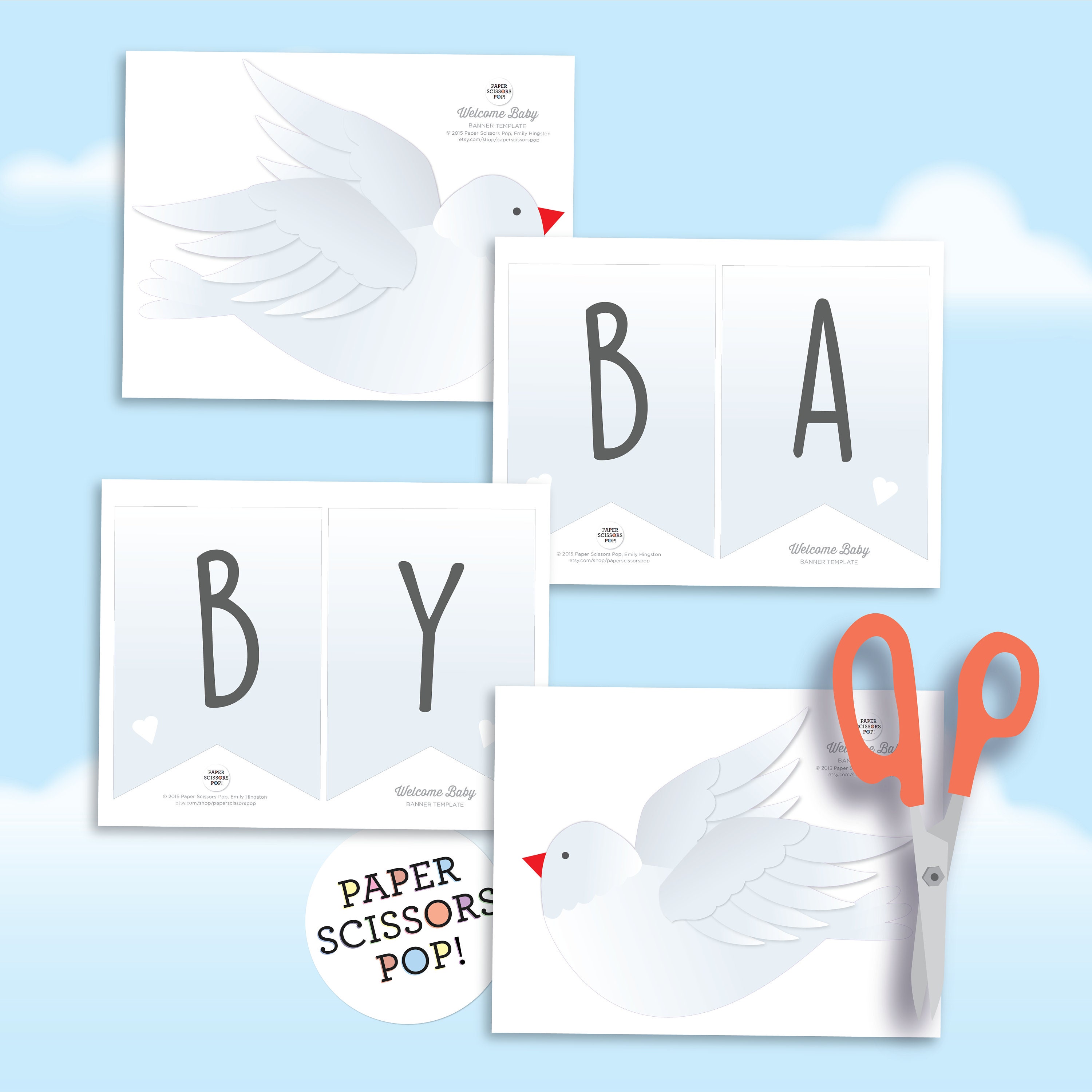 Neutral Welcome Baby Banner, Printable Gender Neutral Baby Shower ...