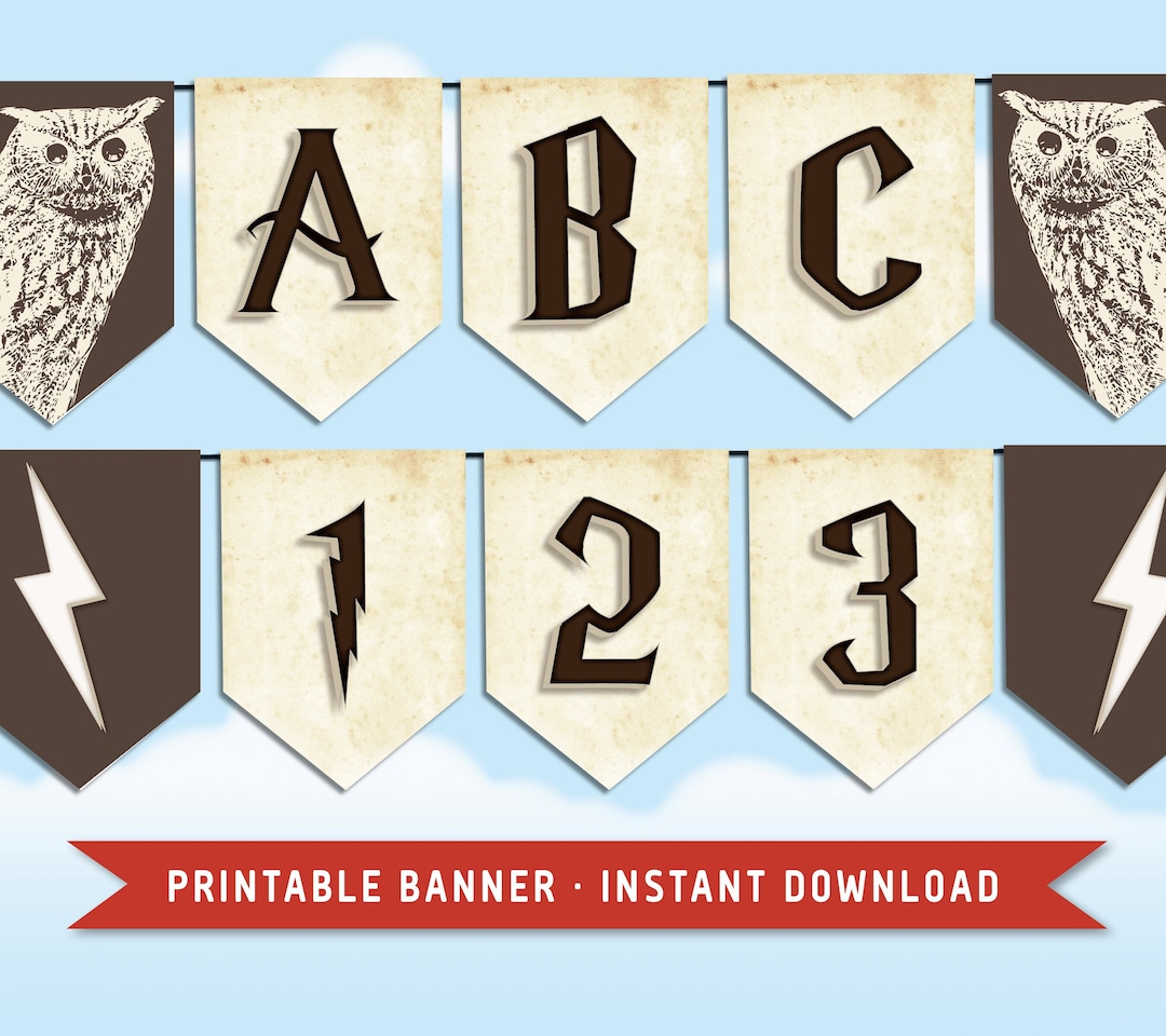Wizard Birthday Banner Template, Magic Party Decoration, Halloween ...