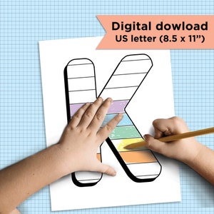 Striped Alphabet Coloring Pages, Includes Printable Letters and Numbers ...