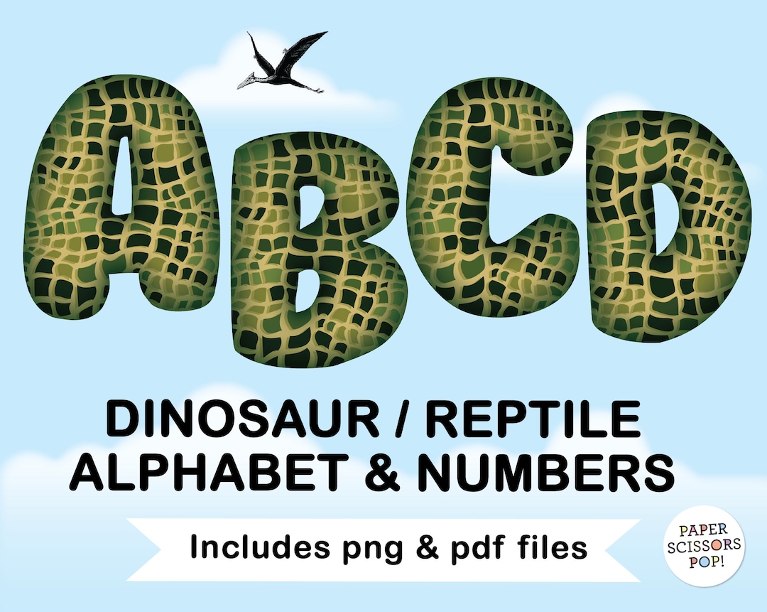 Letras de dinosaurio PNG, PDF, alfabeto de piel de cocodrilo pdf ...