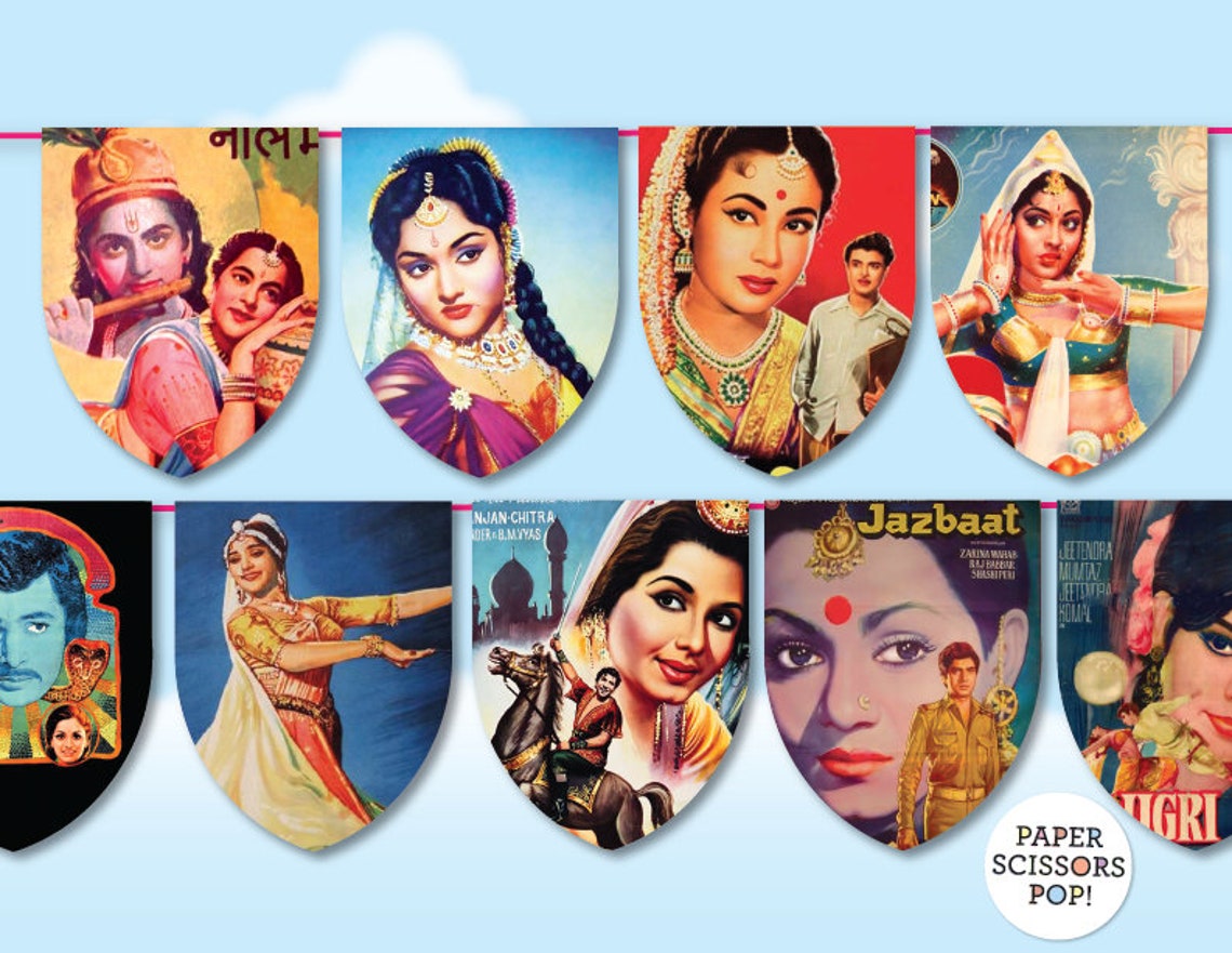Bollywood Party Decor Vintage Bollywood Banner Diwali Party - Etsy New ...